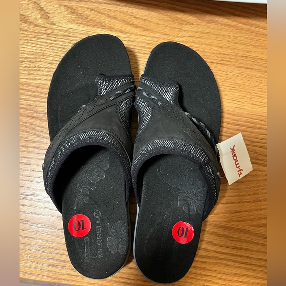 Merrell | Shoes | New Merrell Foam Cush Post Sandal Womens Sizes Black ...